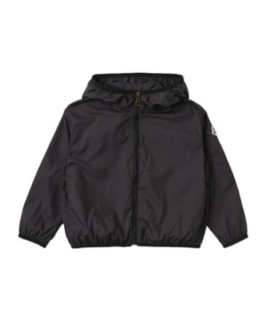 Moncler Hooded Zipup Lightweight Jacket - Black