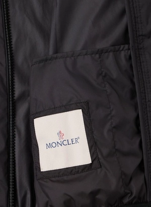Moncler Hooded Zipup Lightweight Jacket - Black