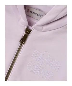 Moncler Embroidered Zip-up Cotton Hoodie