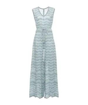 D.exterior Chevron Wide-leg Jumpsuit