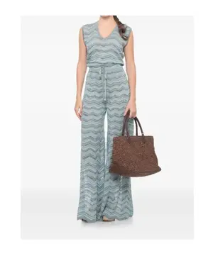 D.exterior Chevron Wide-leg Jumpsuit
