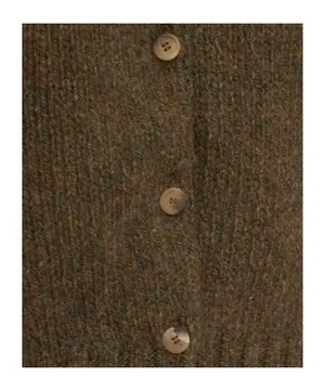 Khaite Crewneck Shortsleeve Button Cardigan