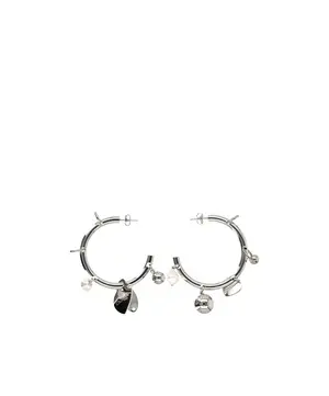 JUSTINE CLENQUET Britt Charm Hoop Earrings - Silver