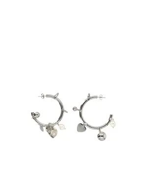 JUSTINE CLENQUET Britt Charm Hoop Earrings