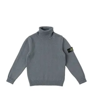 Stone Island Cotton Blend Knit Turtleneck Sweater - Gray