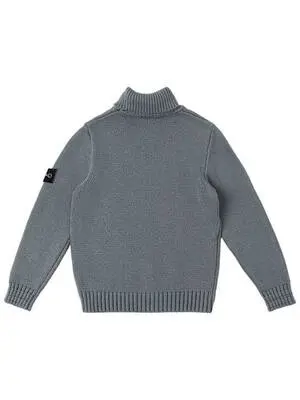 Stone Island Cotton Blend Knit Turtleneck Sweater