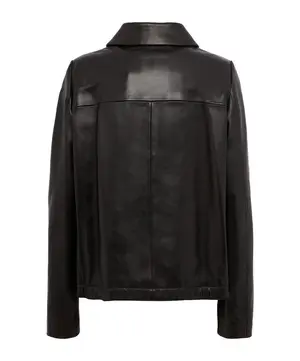 Khaite Leather Lapel Coat