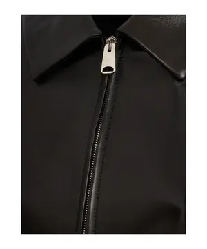 Khaite Leather Lapel Coat