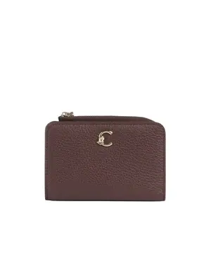 COCCINELLE Small C-me Logo-plaque Pebbled Leather Wallet