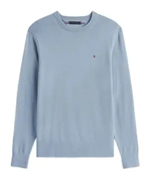 Tommy Hilfiger Cotton Cashmere Crew Neck Jumper - Fresh Blue