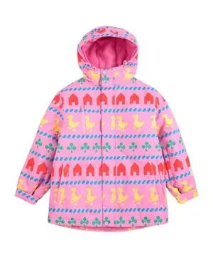 BOBO CHOSES Patterned Hooded Jacket - Pink
