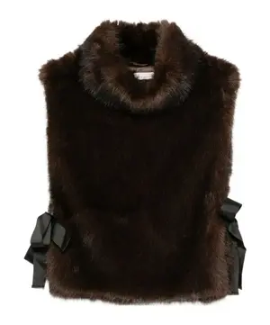 Liviana Conti Faux-fur Side-tie Vest - Ebany