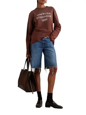 MOTHER Highwaist Denim Bermuda Shorts