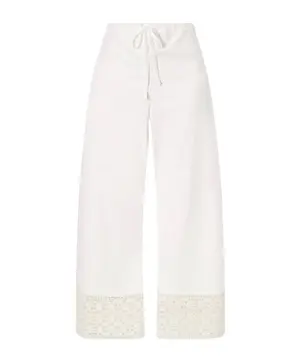 Calle Del Mar Cotton Wideleg Pants - White
