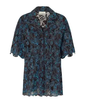 ALEMAIS Guipure Lace Shirt - Black