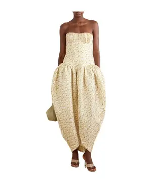 ALEMAIS Jacquard Fabric Strapless Dress