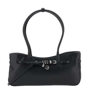 MARGESHERWOOD Grandma Used Leather Shoulder Bag - Black