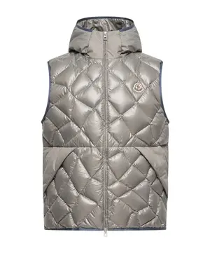 Moncler Iarba Quilted Hooded Gilet - Grey