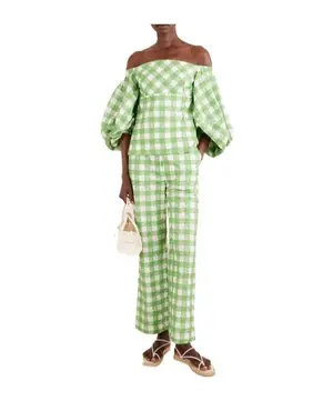 Rosie Assoulin Classic Plaid High-waisted Straight-leg Pants