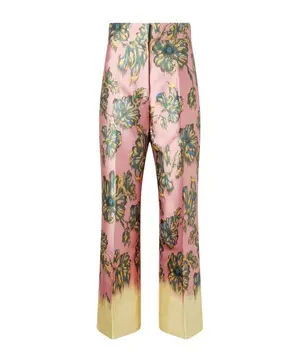 ALEMAIS Cropped Wideleg Casual Pants - Pink