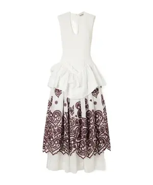 ALEMAIS Embroideredaccent Midi Skirt