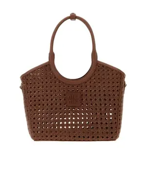Miu Miu Woven Leather Tote Bag