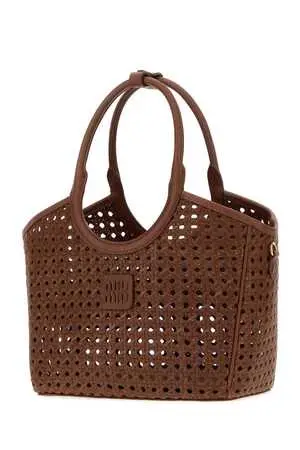 Miu Miu Woven Leather Tote Bag