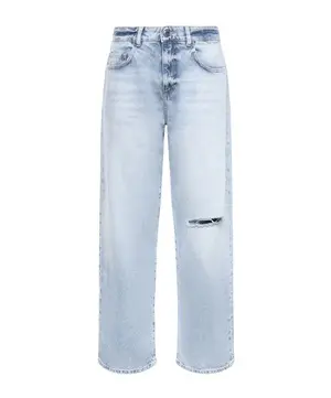 ICON DENIM LOS ANGELES Bea Distressed Wide-leg Jeans