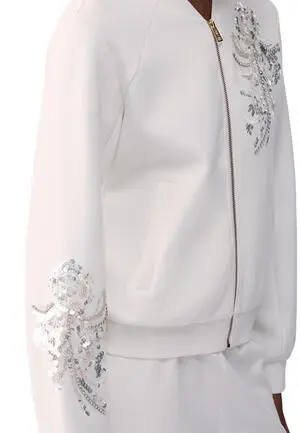 Liu Jo Zip-up Embellished Sweatshirt