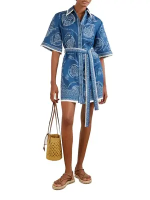 ALEMAIS Printed Linenblend Dress