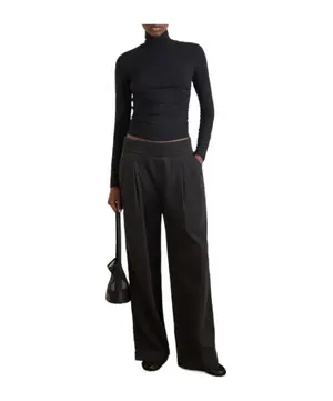 JAMES PERSE Ribbed Waist Wide Leg Pants
