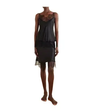 Carine Gilson Lace-trimmed Silk-satin Camisole