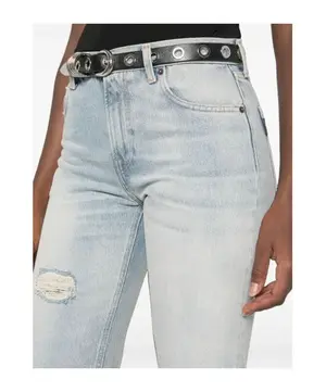 HAIKURE Distressed Straight-leg Jeans