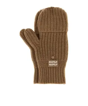 Miu Miu Fingerless Gloves - Brown