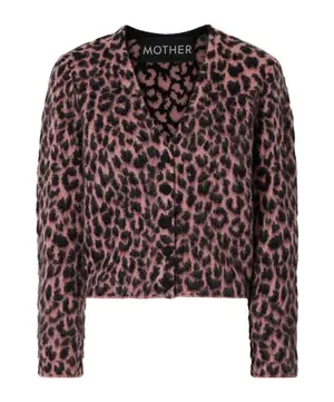 MOTHER Cropped V-neck Knit Sweater