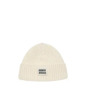 Miu Miu Letter-pattern Knit Hat