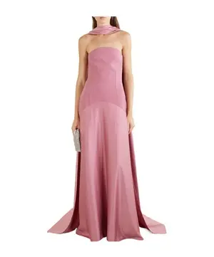 Solace Satin-trimmed Crepe Gown