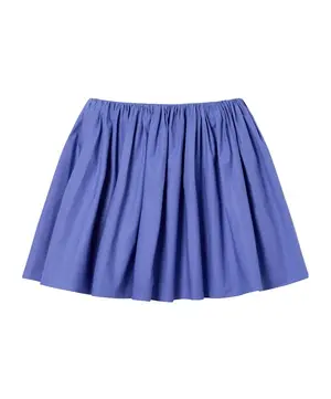 Brandon Maxwell Solidcolor Cotton Mini Skirt - Blue