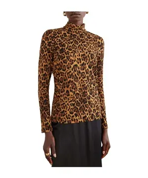 Anna Sui Animal Print Turtleneck Sweater