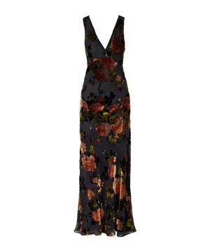 Anna Sui Velvet Devoré Maxi Dress - Black