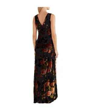 Anna Sui Velvet Devoré Maxi Dress - Black