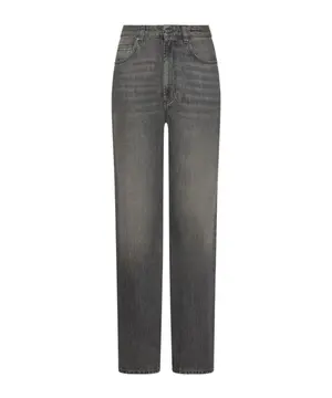 Marella Belt-loop Denim Trousers - Black