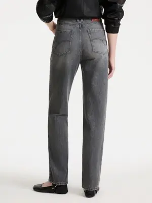 Marella Belt-loop Denim Trousers - Black