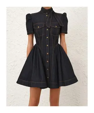 Zimmermann Denim Corset Mini Dress