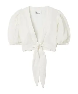 Lisa Marie Fernandez Crinkled Cropped Blouse