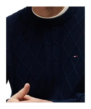 Tommy Hilfiger Tommy Flag Cable Knit Jumper