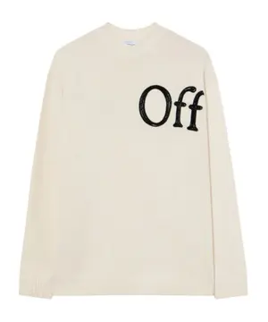 Off-White Bookish Logo-patch Sweater - Cream