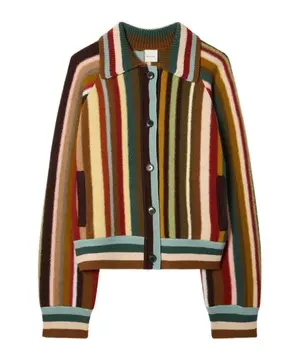 Paul Smith Merino Wool 'signature Stripe Cardigan - Multi-color