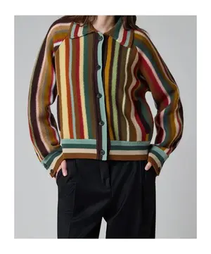 Paul Smith Merino Wool 'signature Stripe Cardigan