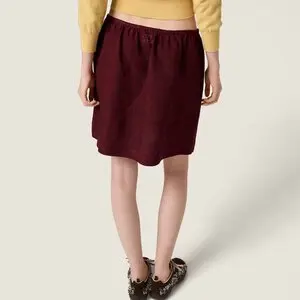 Miu Miu Linen Skirt - Burgundy